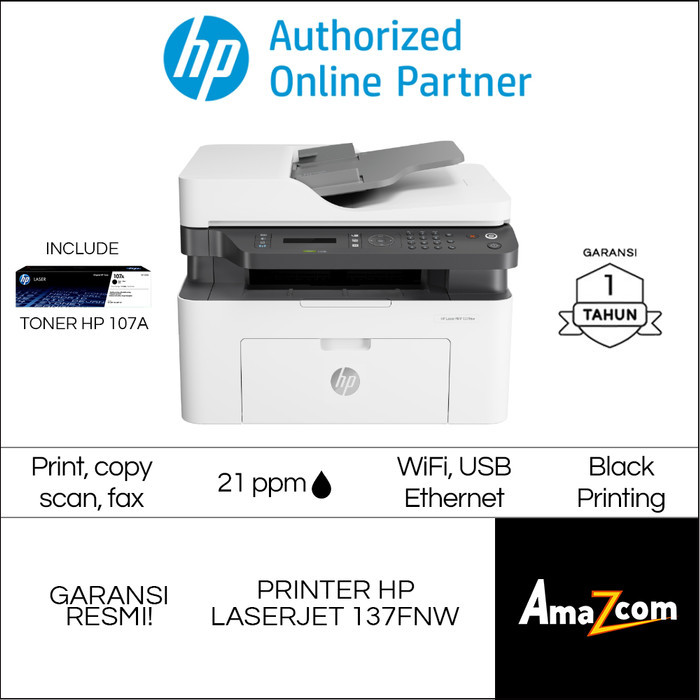 Jual HP LaserJet MFP 137FNW Printer Wireless All In One Laser Jet ...
