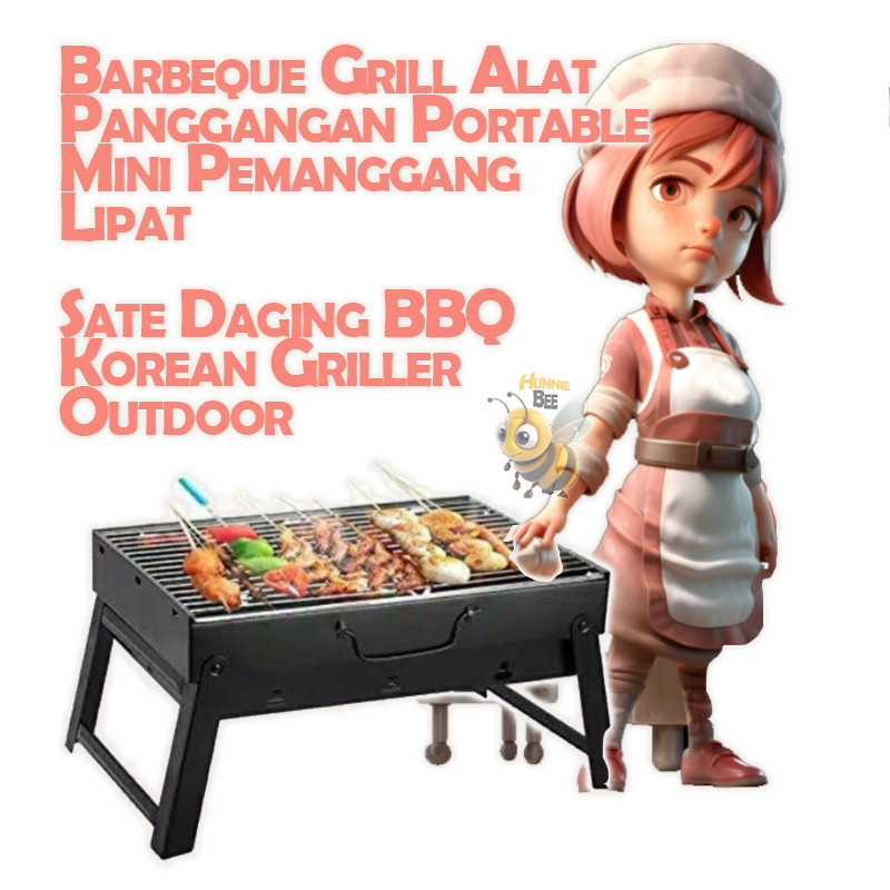Jual Barbeque Grill Alat Panggangan Portable Mini Pemanggang Lipat Sate ...
