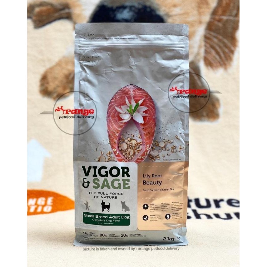 Jual NEW vigor & sage small breed adult dog lily root salmon 2 kg grain ...
