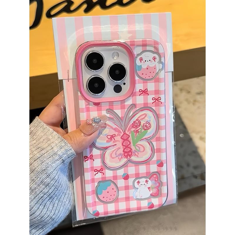 Jual Pink Cowok Lucu Grid Kupu-Kupu Soft Case Hp Poco X7 Pro 5G Xiaomi ...