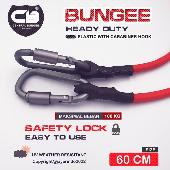 Jual tali - tali bagasi motor 60cm pengikat hook carabiner central ...