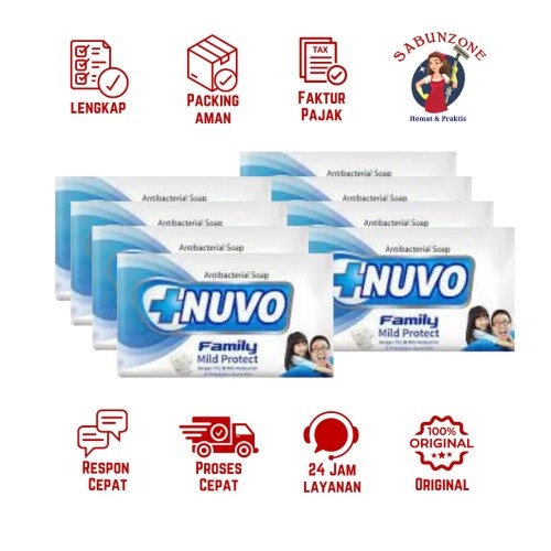 Jual Paket Murah Sabun Mandi Batang Nuvo Mild Protect Biru 72 gr x8 Pcs | Shopee Indonesia