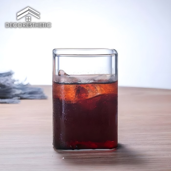 Jual Gelas Cafe Kaca Kotak Aesthetic Unik Glass Mug Coffe Tea Kopi Teh | Shopee Indonesia