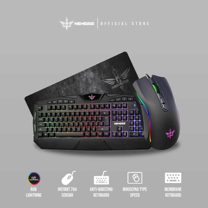 Jual KEYBOARD MOUSE GAMING COMBO NYK NEMESIS BASILLISK KC- 500 RGB ...