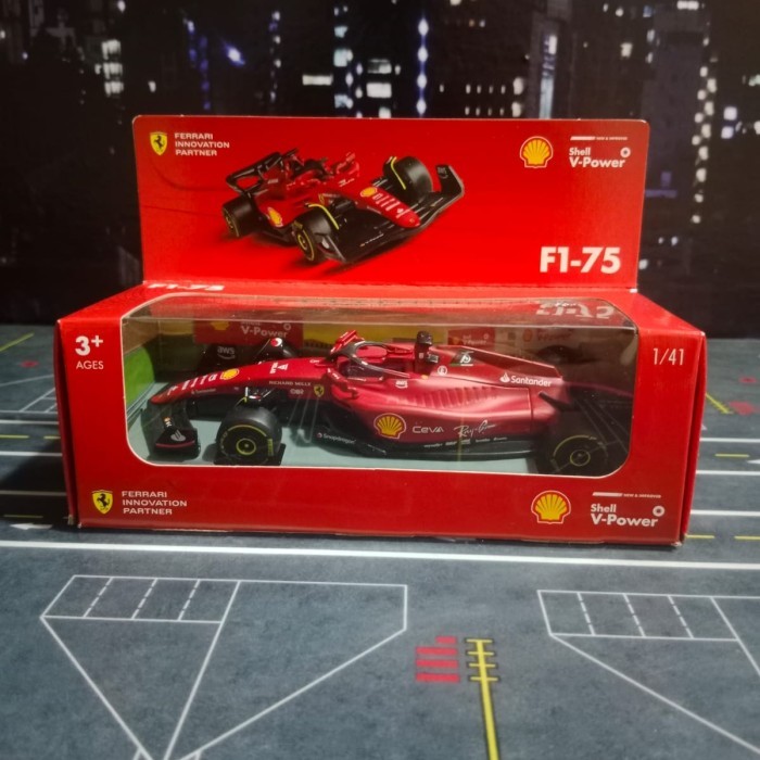 Jual DIECAST F1 FERRARI F1-75 SKALA 41 BY BBURAGO SHELL FERRARI ...