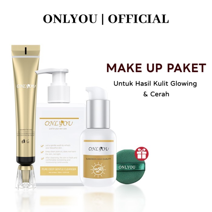 Jual ONLYOU Paket Waterproof Liquid Foundation&Sunscreen SPF50+PA+ ...