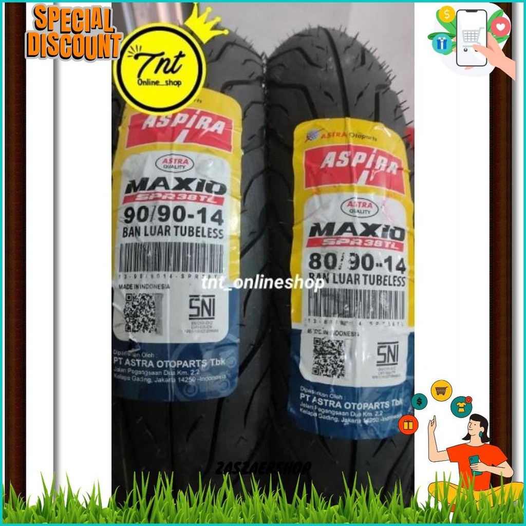Jual Ban Luar 80/90-14 90/90-14 Aspira Tubless Spr38 Cod | Shopee Indonesia