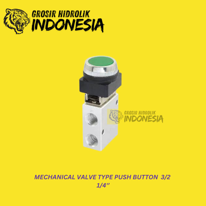Jual PNEUMATIC MECHANICAL VALVE TYPE PUSH BUTTON 3 LUBANG 3/2 DRAT 1/4'' | Shopee Indonesia