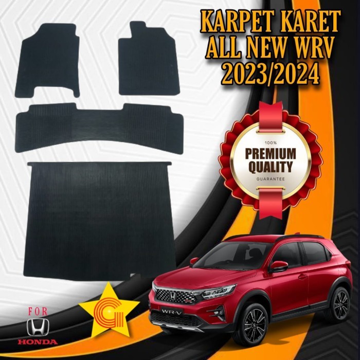 Jual Karpet Karet Berlogo Hitam Honda New WRV 2023-2024 Full Set (mj ...
