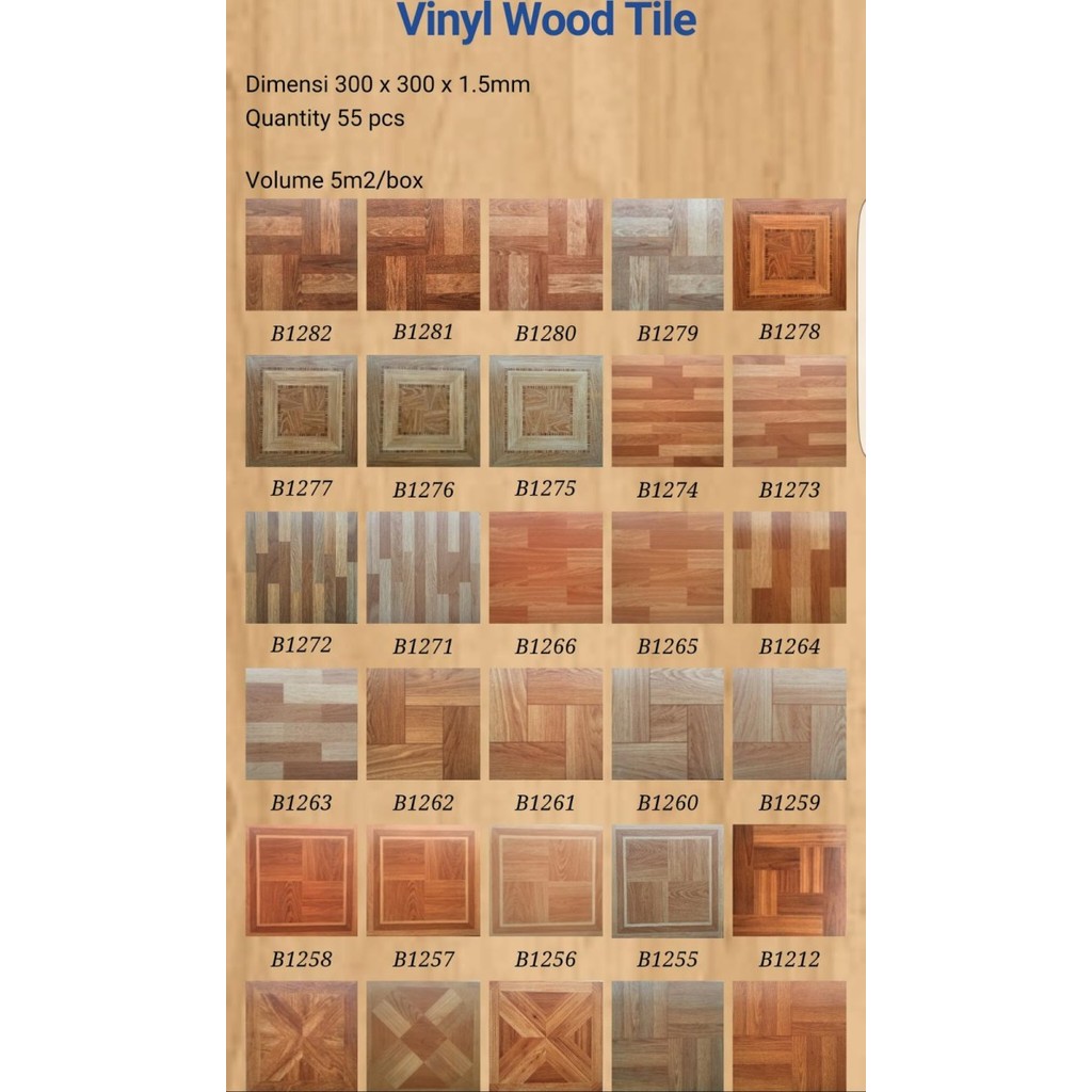 Jual Lantai Vinyl Tile Borneo Per Box Ukuran 30 cm x 30 cm | Shopee ...