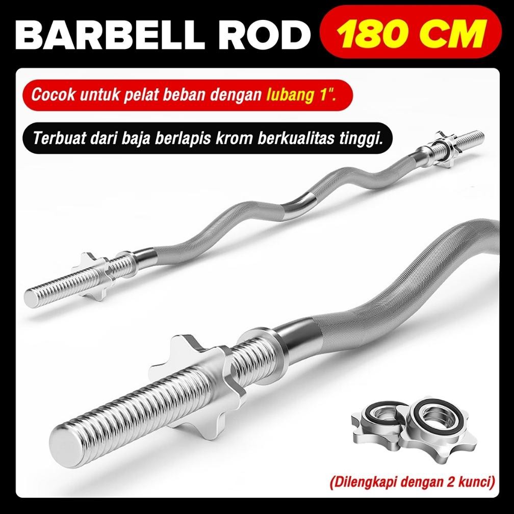 Jual Stick Barbell Dumbell Rod 180cm Straight Curl Tongkat Alat Fitness ...