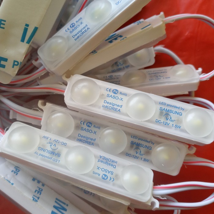 Jual lampu led modul 3 mata saso samsung 12V 1.5W putih harga 100pc | Shopee Indonesia