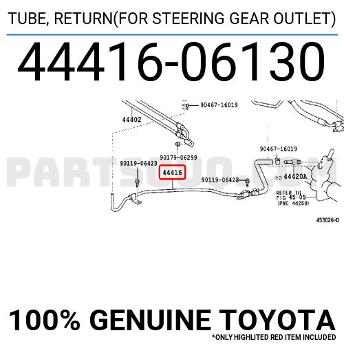 Jual SELANG HOSE BALIK POWER STEERING CAMRY 2400CC ACV30 ACV40 44416 ...