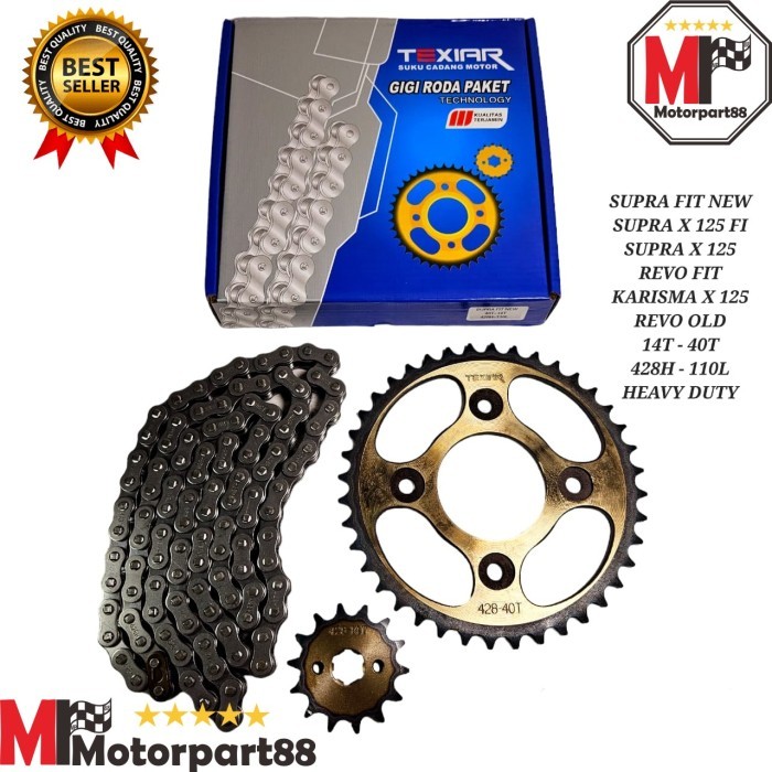 Jual GEAR PAKET TX GIR SET SUPRA FIT NEW 14-40T REVO OLD SUPRA X 125 FI ...