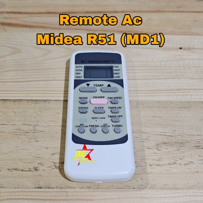 Jual REMOTE CONTROL AC MIDEA INVERTER R 51 REMOT AC MIDEA R51 (MD1 ...