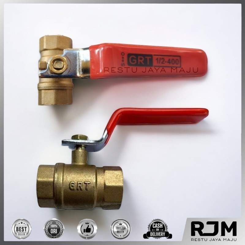 Jual [12 pcs] GRT Ball Valve Kuningan 1/2 3/4 1 " inch Stop Kran Air RJ | Shopee Indonesia
