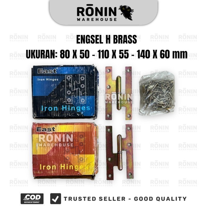 Jual [12 set] EAST Engsel H Brass East 80 X 50 110 X 55 140 X 60 mm ...