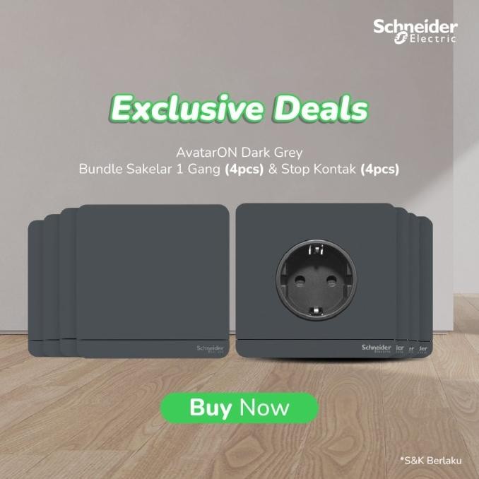 Jual Schneider Electric AvatarOn Dark Grey Saklar 1 gang 1 arah ...
