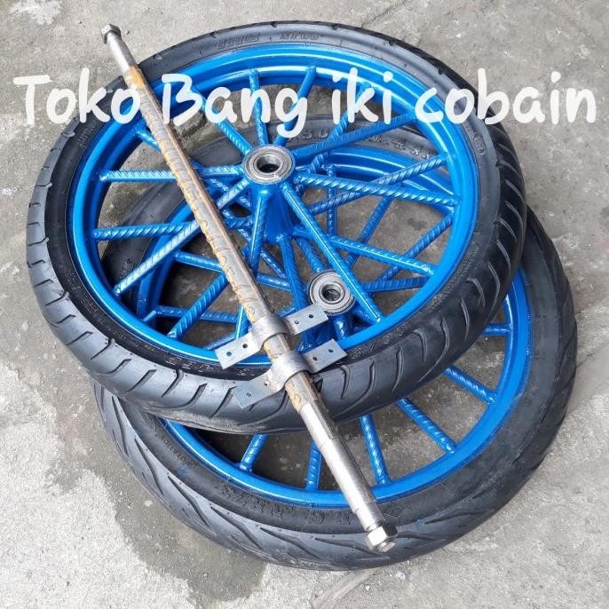 Jual RODA GEROBAK DORONG 1set Ruji Besi 8besar Ring 17inch Roda Kastor ...