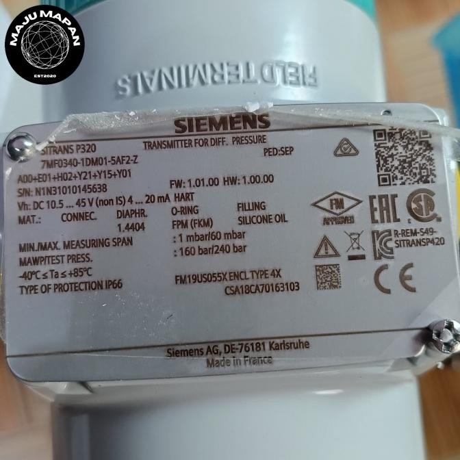 Jual Miliki Siemens Sitrans P320 7Mf0340-1Dm01-5Af2-Z Pressure ...