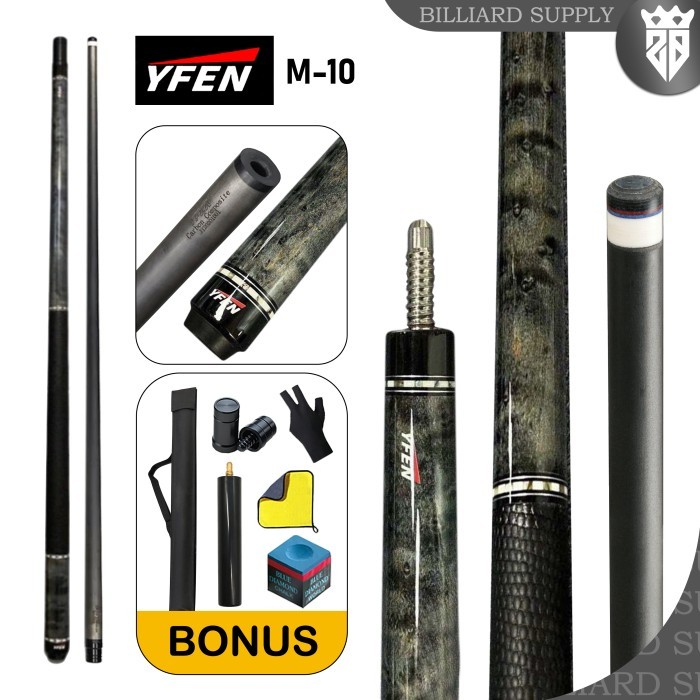 Jual YFEN M10 Leather Wrap Carbon Fiber Play Cue Stick - Paket Lengkap ...