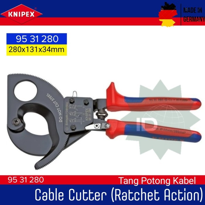 Jual Tang Potong Kabel 95 31 280 Knipex Cable Cutter (ratchet action ...