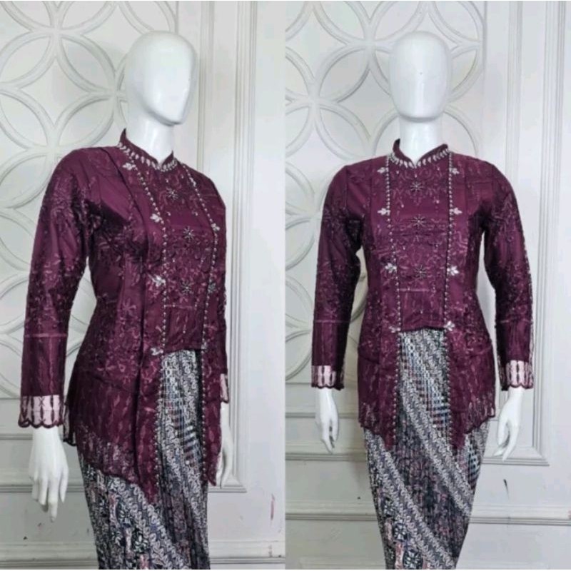 Jual Baju Tradisional Kebaya Halus & Dingin Kebaya Kutu Baru Kerah Shanghai Payet/Kebaya Wisuda ...