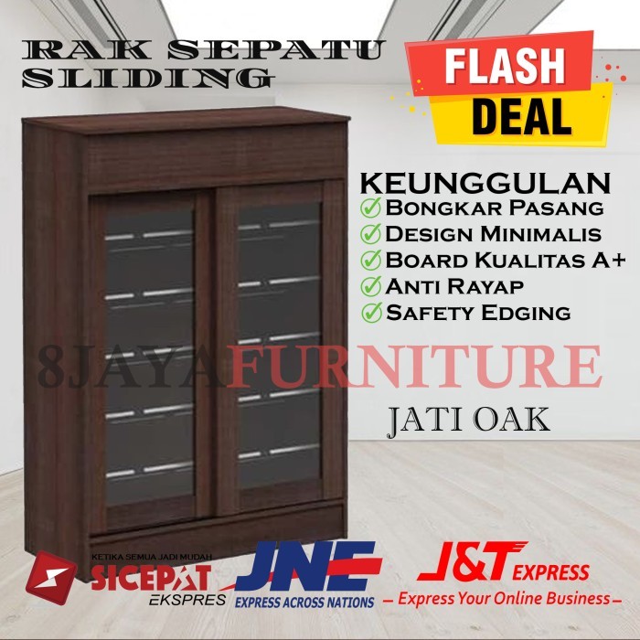 Jual Promo!! Rak / Lemari Sepatu Lunar Huga 425 Jati Tua Pintu Kaca ...
