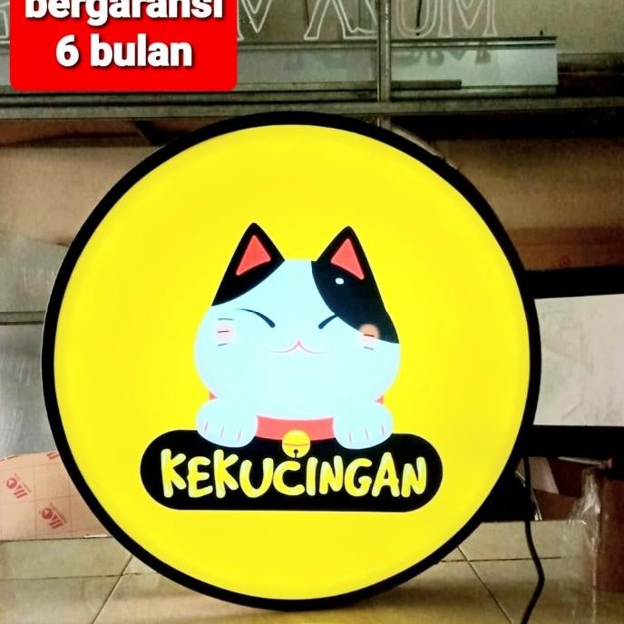 Jual neon box bulat 50cm 2 sisi+ breked | Shopee Indonesia