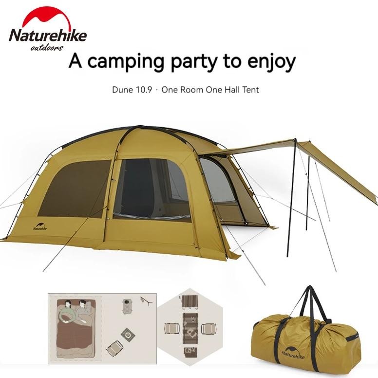 Jual naturehike double layer dome tent with extended canopy fireproof ...