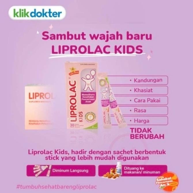 Jual Liprolac Kids 30 Sachet Rasa Vanila Untuk Kesehatan Pencernaan ...