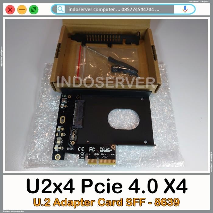 Jual U2X4 Pcie 4.0 X4 U.2 Adapter Card Sff-8639 U2 Pcie Card Adapter For Ssd Sas Nvme 2,5Inch ...