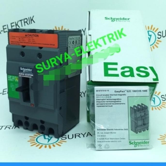 Jual mccb mcb schneider ezc 100f F 60a 60A 60 ampere MCCB MCB SCHNEIDER EZC | Shopee Indonesia