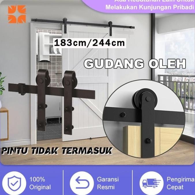Jual 6FT/6.6FT/8FT Rel Pintu Geser Sleding Baja Karbon Bergerak Kit ...