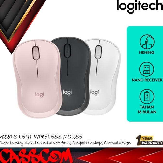 Jual Logitech M220 Mouse Wireless Silent Click Original | Shopee Indonesia
