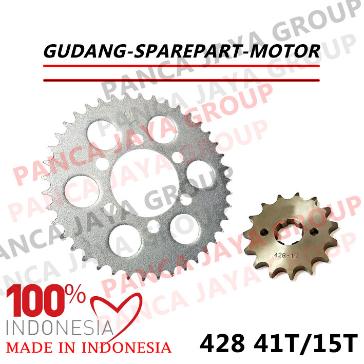 Jual GEAR GIR SET DEPAN BELAKANG 428 41-15 BENELLI BENELI MOTOBI 152 ...