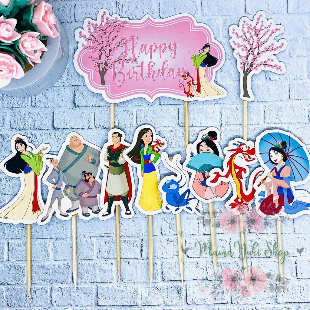 Jual Topper Cake Hiasan Kue Ulang Tahun Anak motif MULAN PRINCESS ...