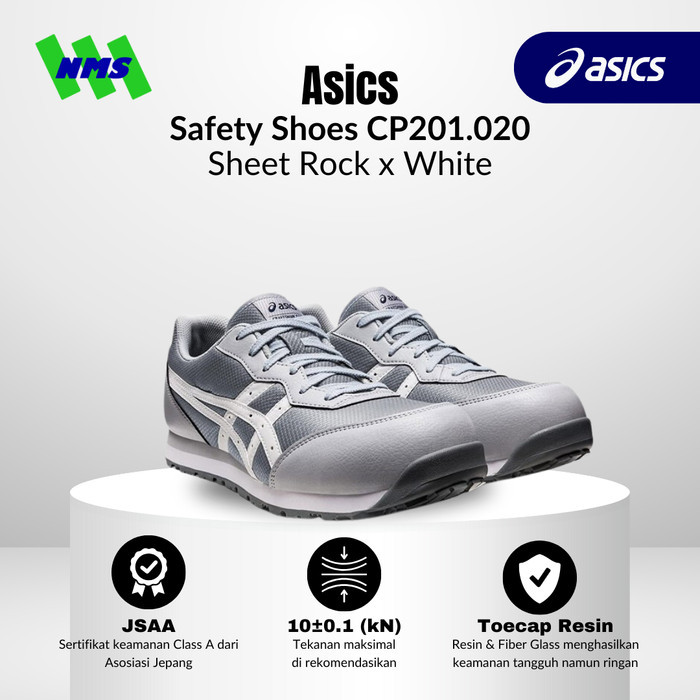 Jual Jual Sepatu Kerja Asics Winjob Cp201.020 Sheet Rock X White Original Tali Abu Grey | Shopee ...