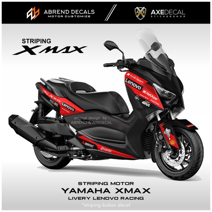 Jual Striping Yamaha Xmax Livery Lenovo Racing Stiker Motor Xmax Design ...