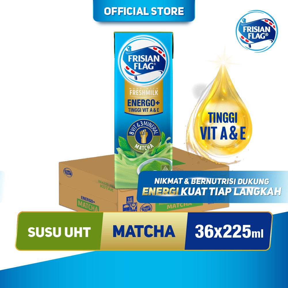 Jual Frisian Flag ENERGO+ Susu UHT Matcha 225ml [36 Pcs] | Shopee Indonesia