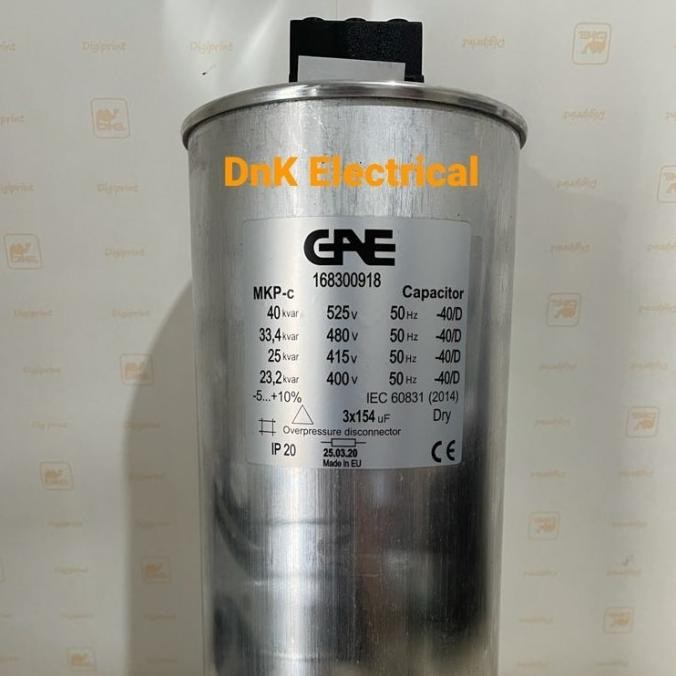 Jual Capacitor/Kapasitor/Capasitor Gae 3Phase Mkp-C Eco//Mkpc 40Kvar 525V | Shopee Indonesia