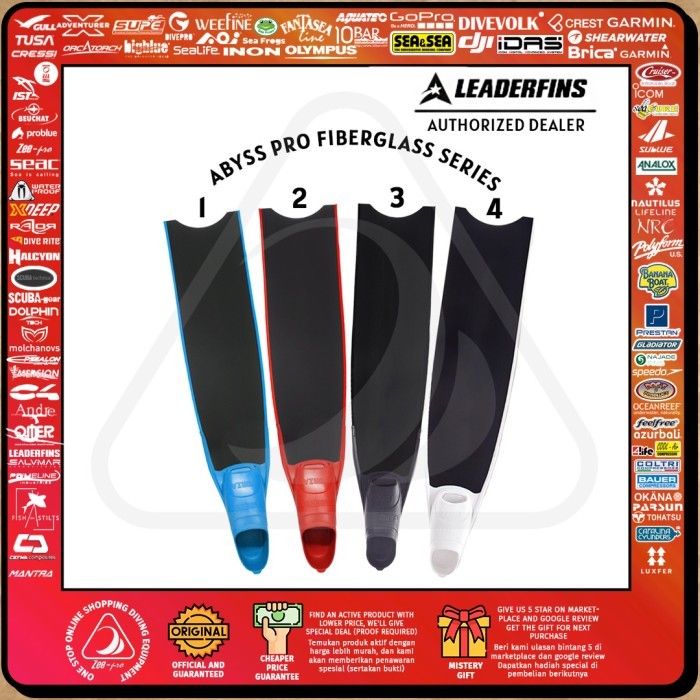 Jual Long fins Freediving Leaderfins Abyss Pro Fiberglass Spearfishing ...