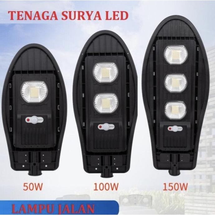 Jual lampu jalan pju cobra 150w panel surya 150 w solar cell remote ...