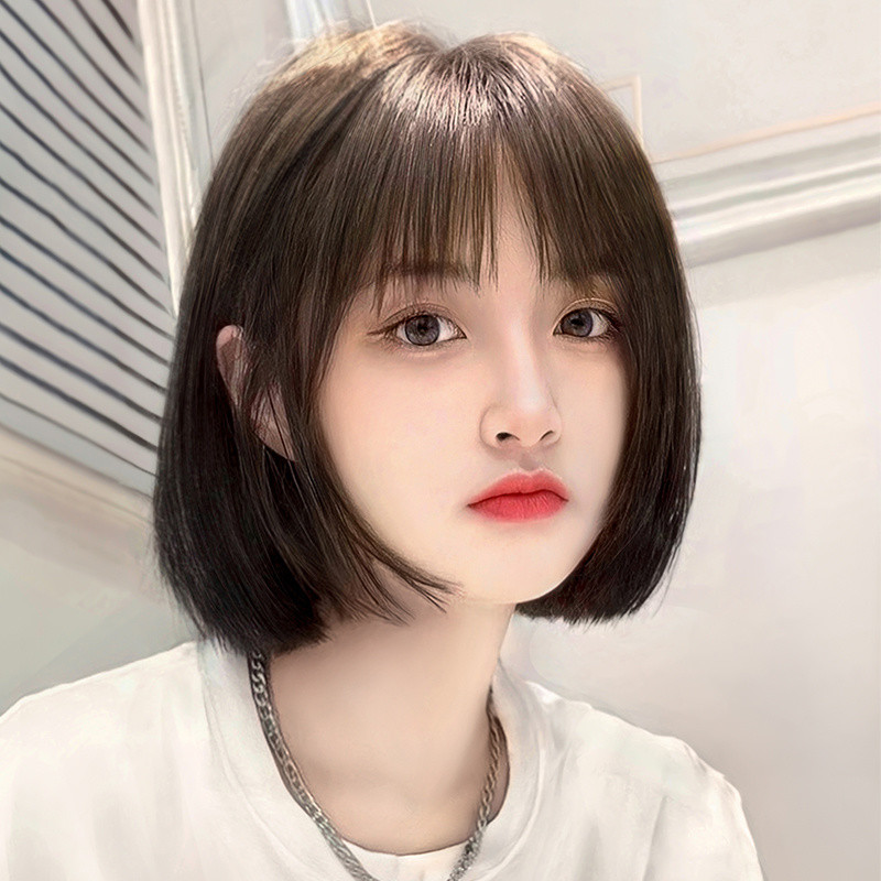 Jual Wig Rambut Pendek Wanita, Penutup Kepala Penuh Natural Bobhaircut ...