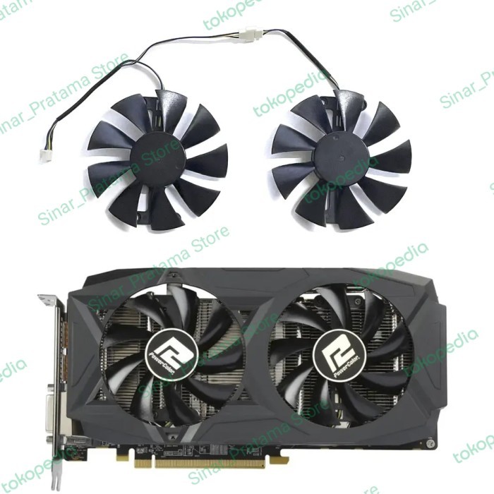 Jual Fan Vga ORI Powercolor DATALAND 85mm 4pin rx 580 590 | Shopee ...
