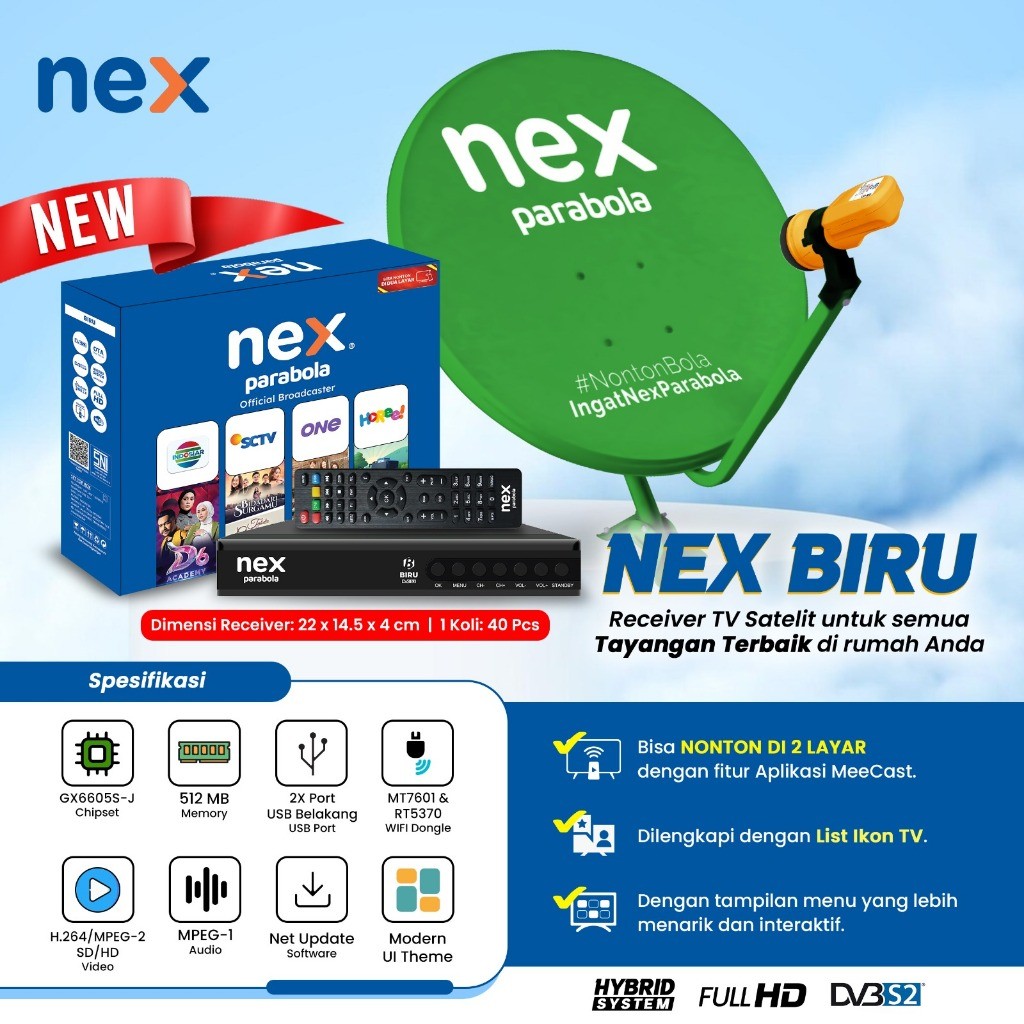 Jual Receiver Nex Parabola Biru - Free All Channel 30 Hari | Shopee ...