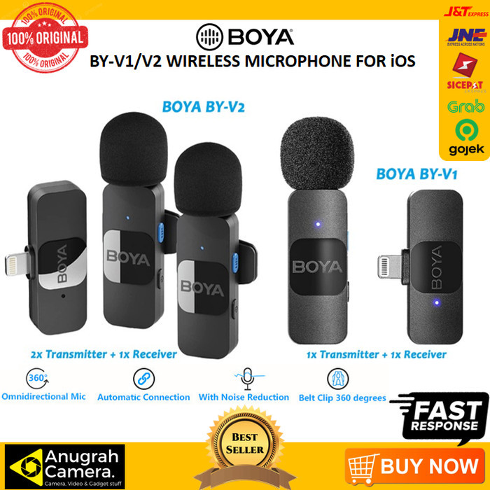 Jual Boya BY-V1/V2 Ultra-Compact 2.4Ghz Wireless Microphone for iOS ...