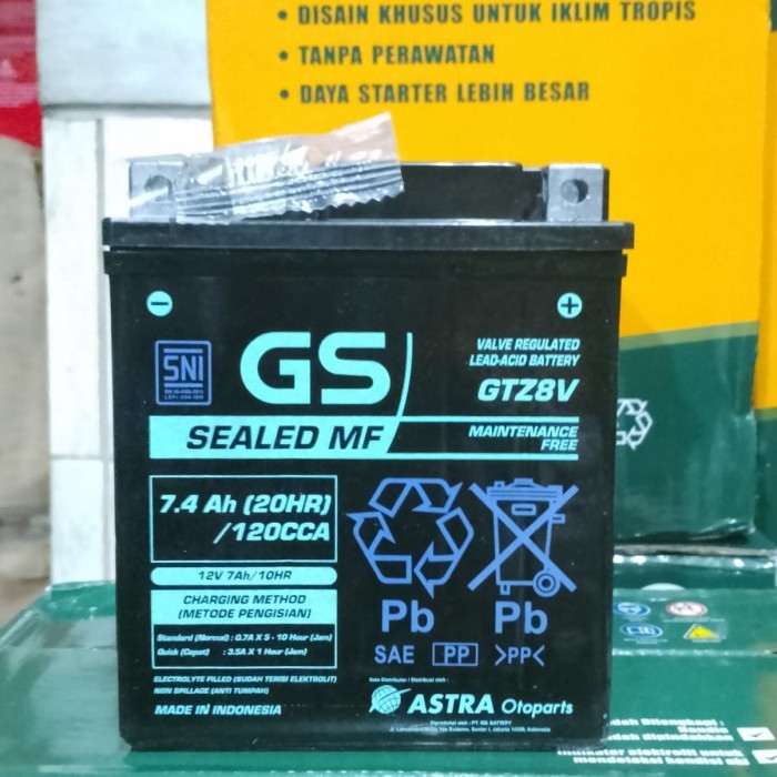 Jual Gs Astra Ori Gtz8V 7 Ah Aki Motor R25 Cbr 250 Xmax X Max Vespa Lx ...