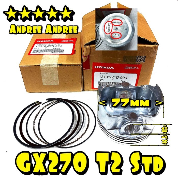 Jual Gx270 T2 Std Piston With Ring Honda Gx-270 Gx 270 Tipis 2 - Original | Shopee Indonesia