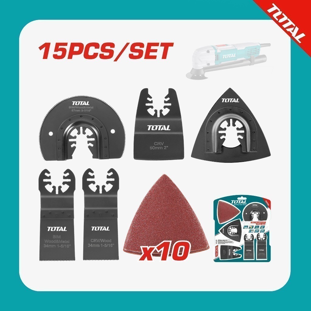 Jual TOTAL Set Mata Alat Multifungsi / Multi Tool Blade Sets TAKTMT1502 ...